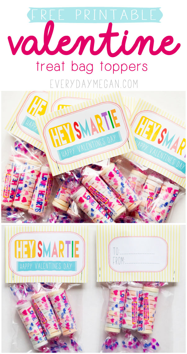Free Printable Valentine Treat Bag Topper - Everyday Megan
